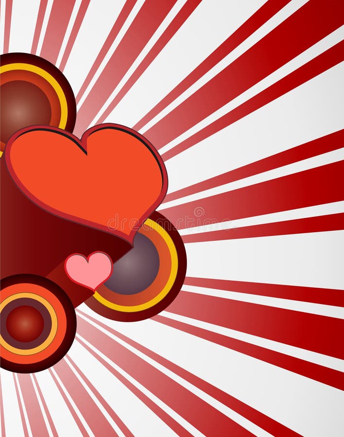 Retro 70 s Valentine Heart stock illustration. Illustration of bright ...