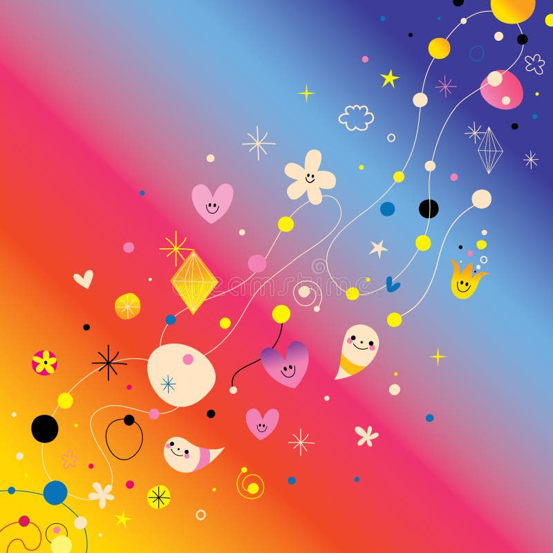 Retro Abstract Art Design Elements Stock Vector - Illustration of ...