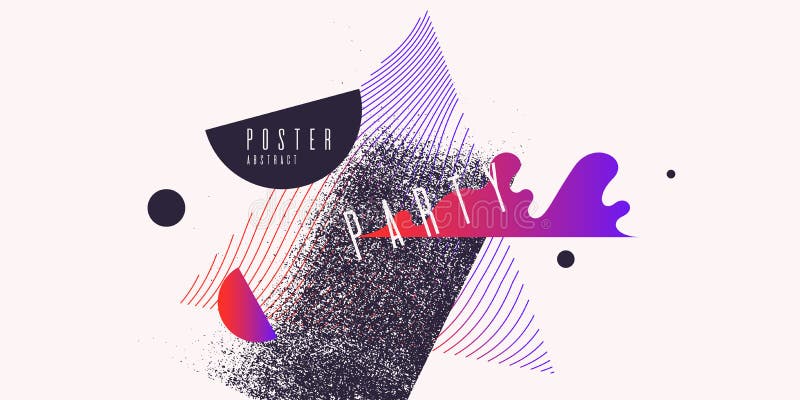 Retro Abstract Background. the Poster with the Flat Figures. Stock ...