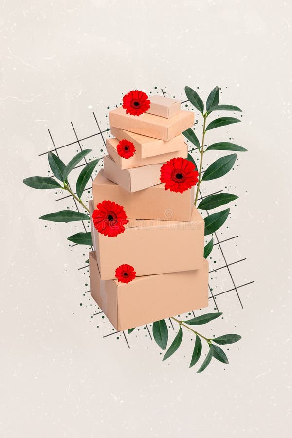 Retro Abstract Creative Artwork Template Collage of Carton Cardboard ...