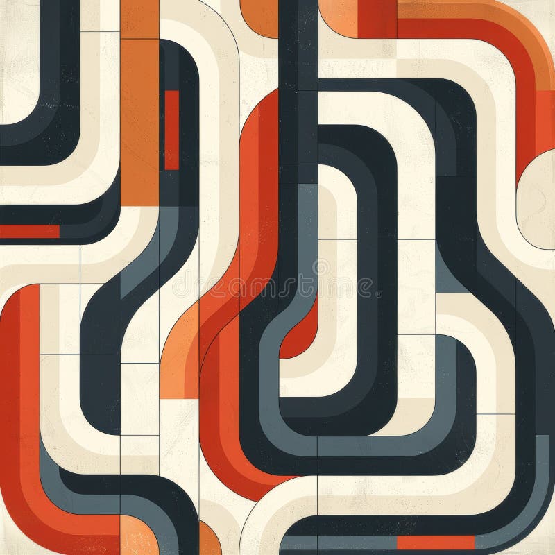 Retro Abstract Curved Pattern Stock Illustration - Illustration of ...