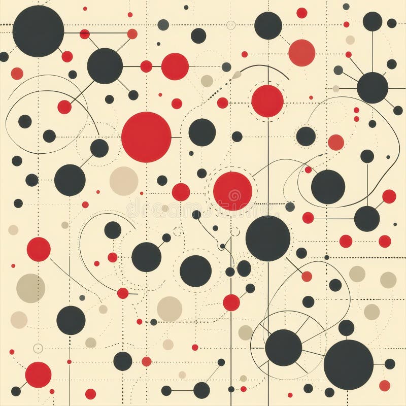 Retro Abstract Pattern with Circles and Lines Stock Illustration ...