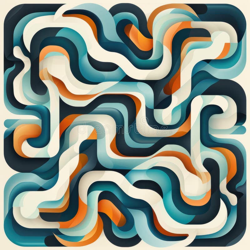 Retro Abstract S-Pattern Design Stock Illustration - Illustration of ...