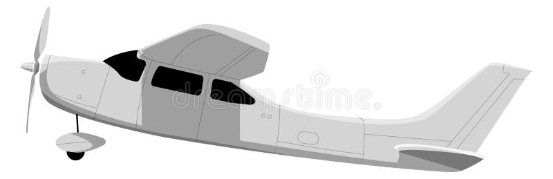 Retro Airplane with Propeller. Aeroplane Side View Stock Illustration ...