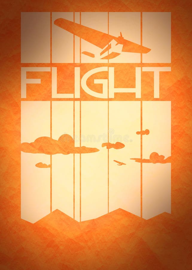 Retro Airplanes Flight on Striped Backdrop Stock Illustration ...