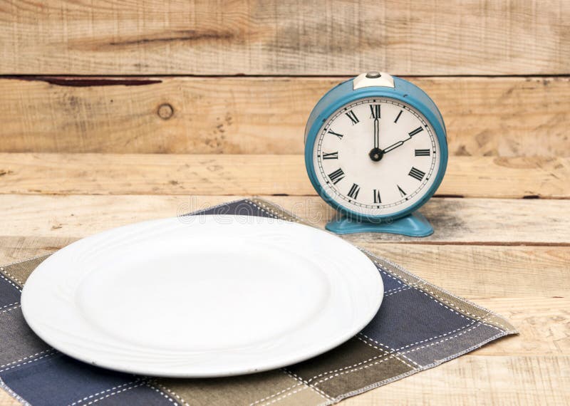 Retro Alarm Clock on a Plate Stock Image - Image of watch, healthy ...