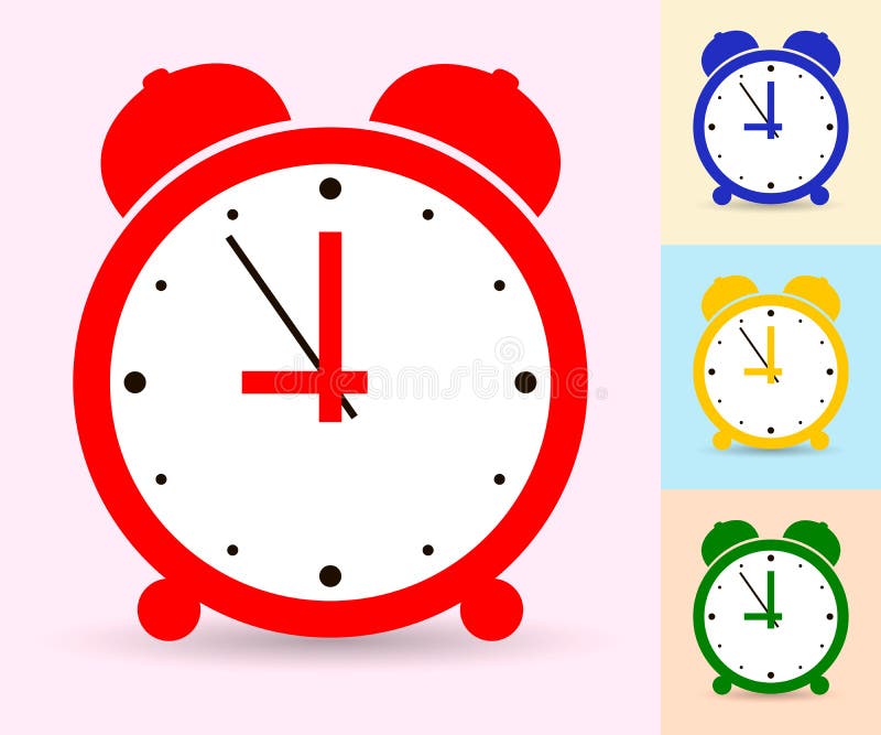 Retro Alarm Clock Showing 9: 00 am. Stock Vector - Illustration of ...