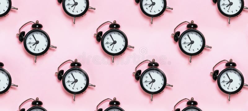 Retro Alarm Clocks on Pastel Background. Stock Image - Image of alarm ...