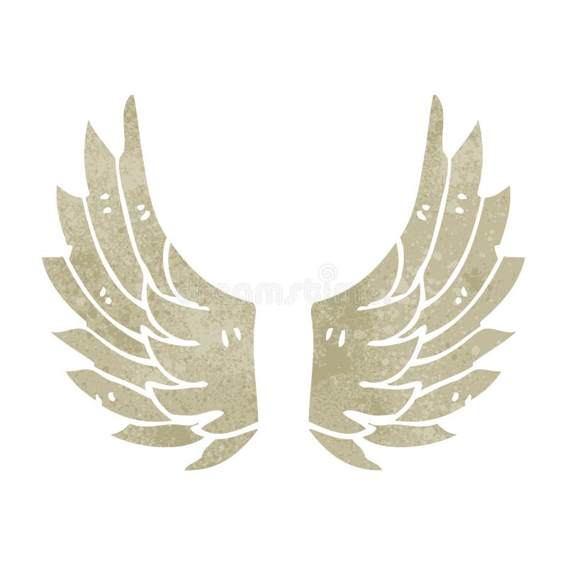 Ali d'angelo cartoon retrò illustrazione vettoriale. Illustrazione di ...