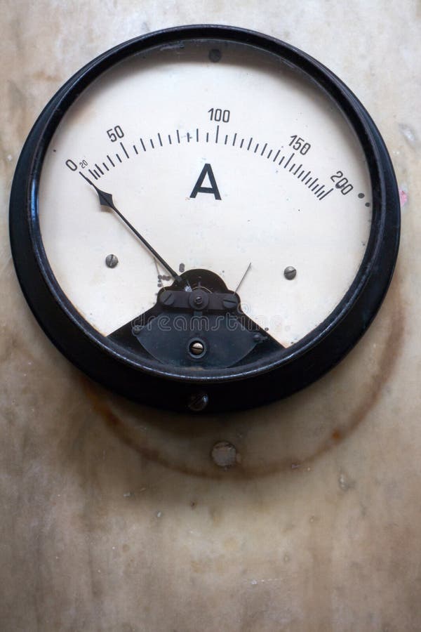 Retro amperemeter stock image. Image of electricity, electrical - 49723089