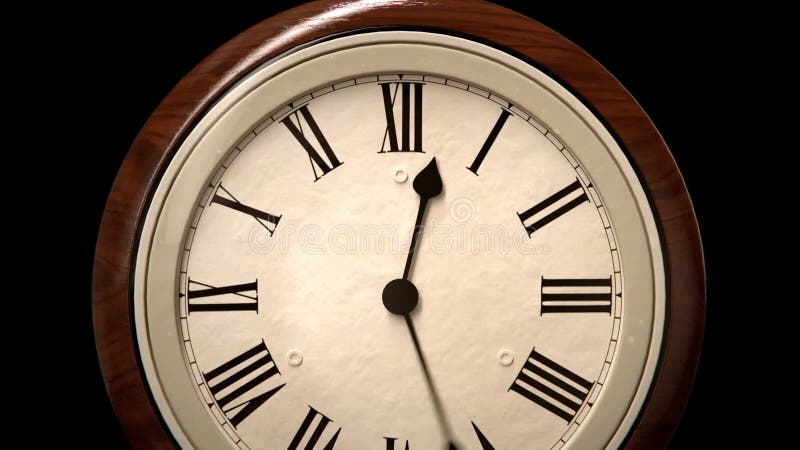 Close Up on a Clock the Decorative Hands are Moving Fast, Speeding Time ...