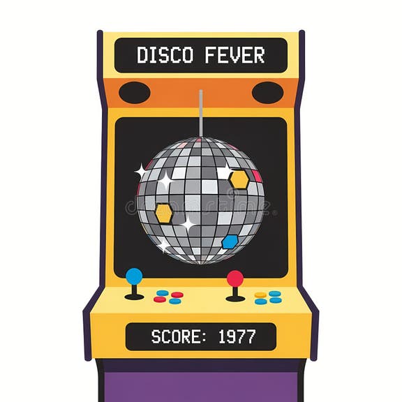 Retro Arcade Framed Disco Ball Vector Stock Illustration - Illustration ...