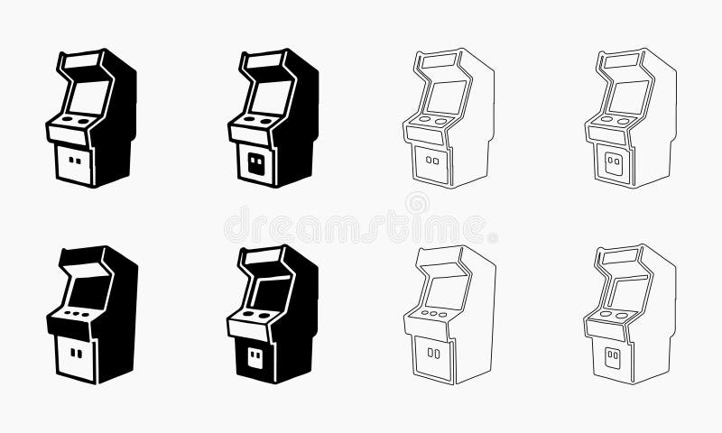 Retro Arcade Game Cabinets: Vector Illustration Set Stock Vector ...