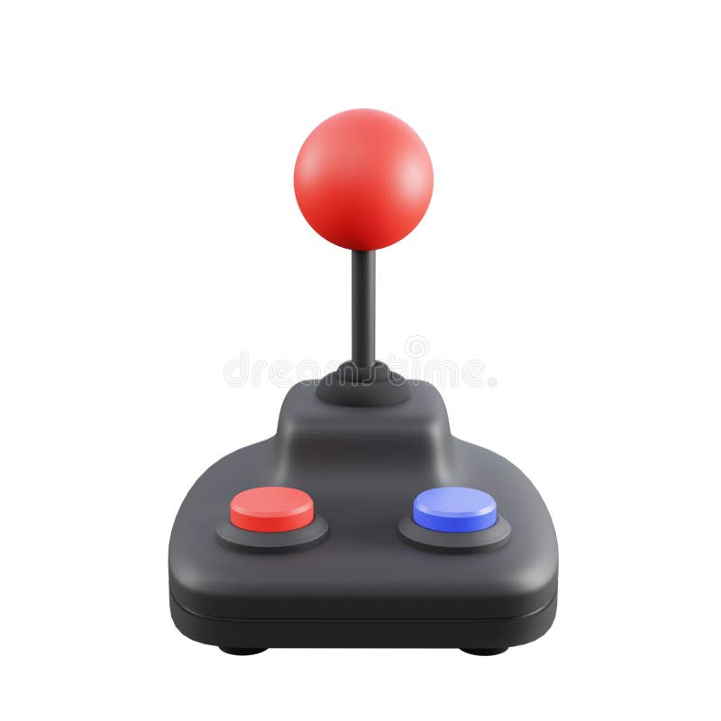 Retro Arcade Game Joystick Controller. 3D Render Illustration. Stock ...