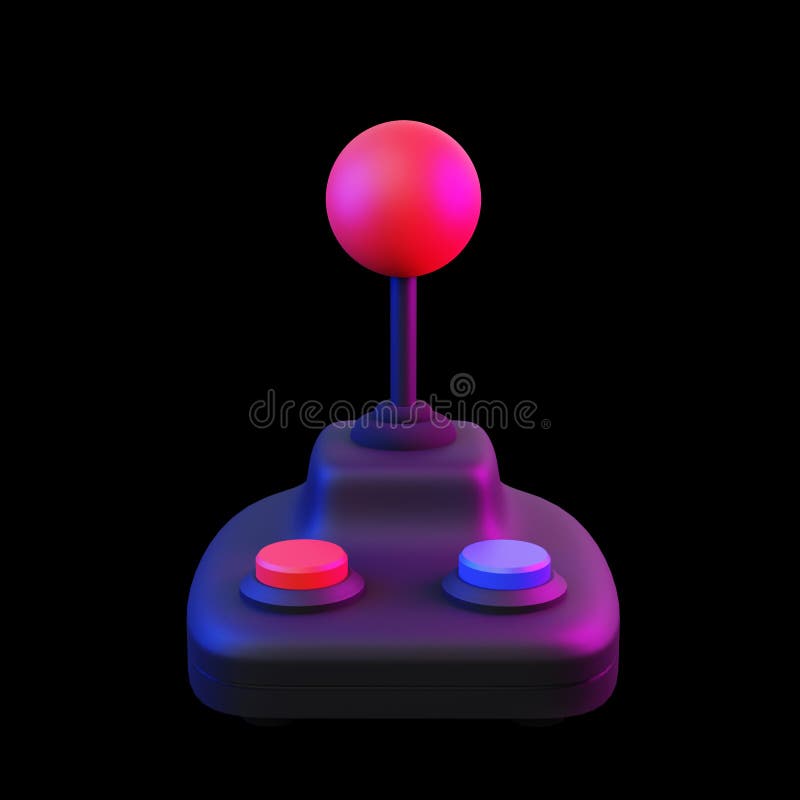 Retro Arcade Game Joystick Controller. 3D Render Illustration. Stock ...