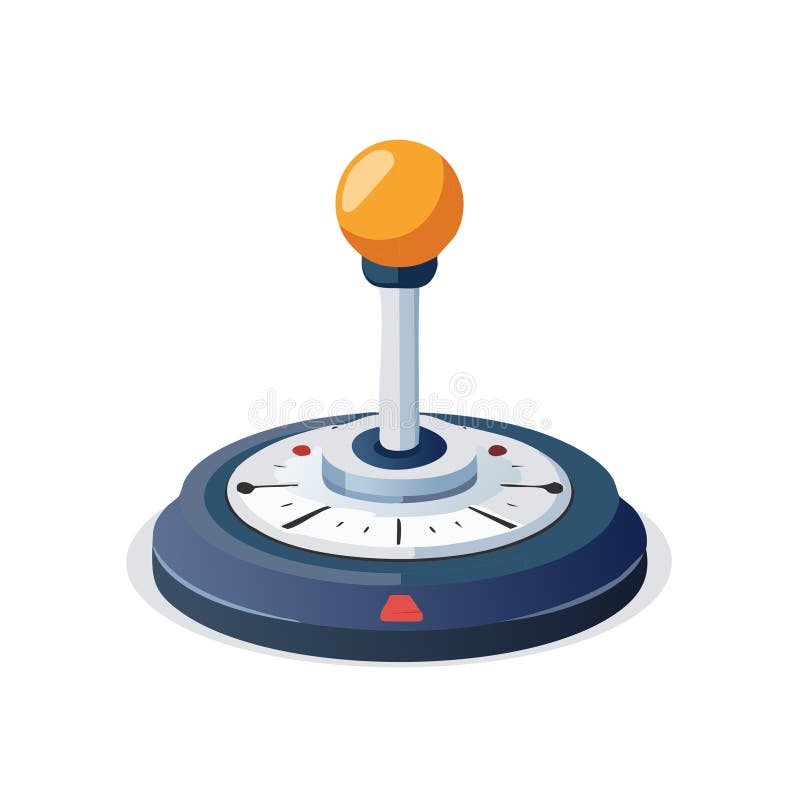 Retro Arcade Game Joystick Controller with Orange Knob Vector ...