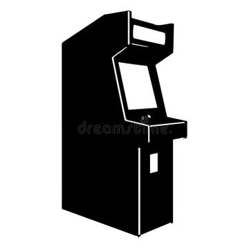 Retro Arcade Game Machine Silhouette Stock Vector - Illustration of ...