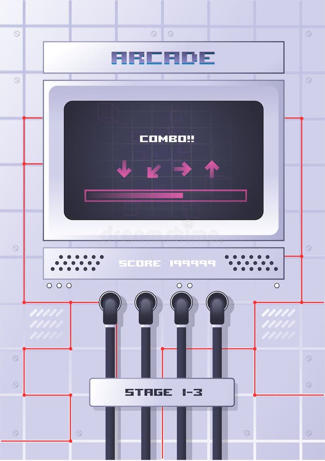 Retro Arcade Game Machine. Vector Illustration Stock Vector ...