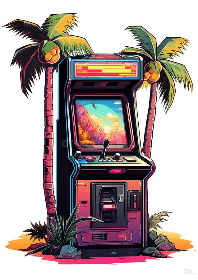 Retro Arcade Game 90s Retro Nostalgic Frame Stock Illustration ...