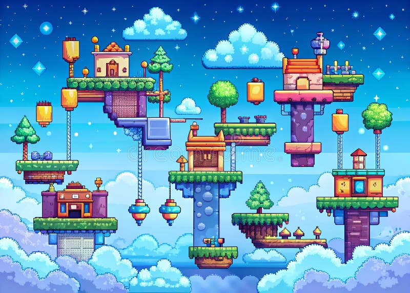 A Retro Arcade Games Level Selection Platform a BirdsEye View of ...