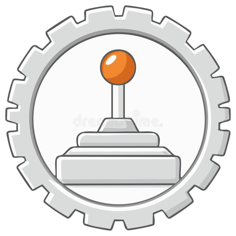 Retro Arcade Joystick Controller Inside a Mechanical Engineering Gear ...