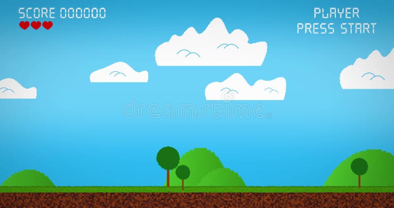 Old Retro Arcade Jump and Run Game Has Bugs and Glitches on the Screen ...