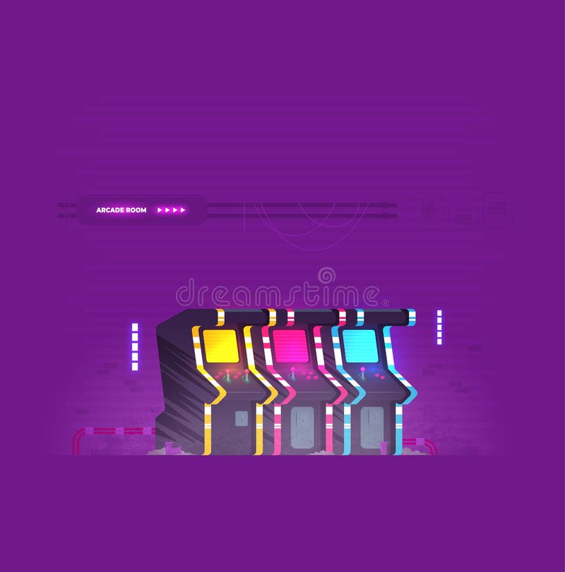 Retro Arcade Machine. Flat Style Vector Illustration Stock Vector ...