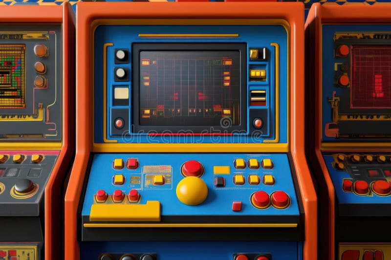 Retro Arcade Machine Interface, a Digital Journey through Time Stock ...