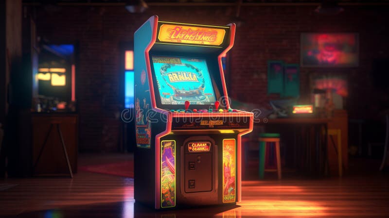 Retro Arcade Machine 80s. Generative AI Stock Illustration ...