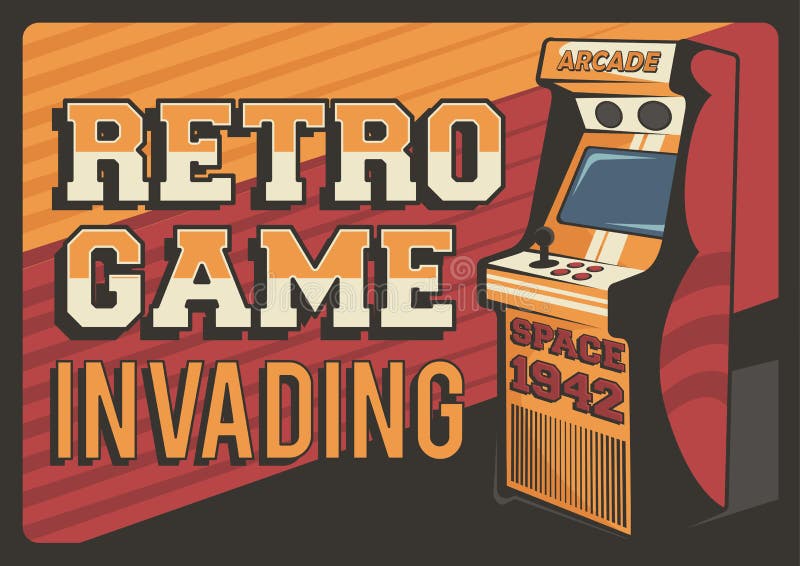 Retro Arcade Video Game Machine Signage Poster Stock Vector ...