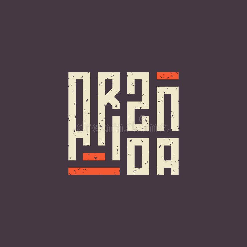 Retro Arizona Typography Design Stock Illustration - Illustration of ...