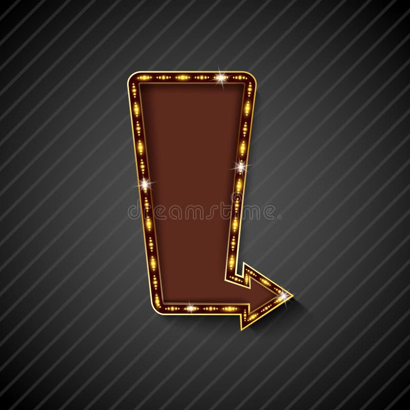 Retro Arrow Black Background Stock Vector - Illustration of club ...