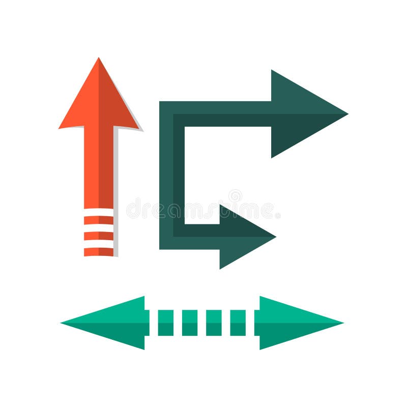 Retro Arrow Cursors Set in Flat Style Stock Illustration - Illustration ...