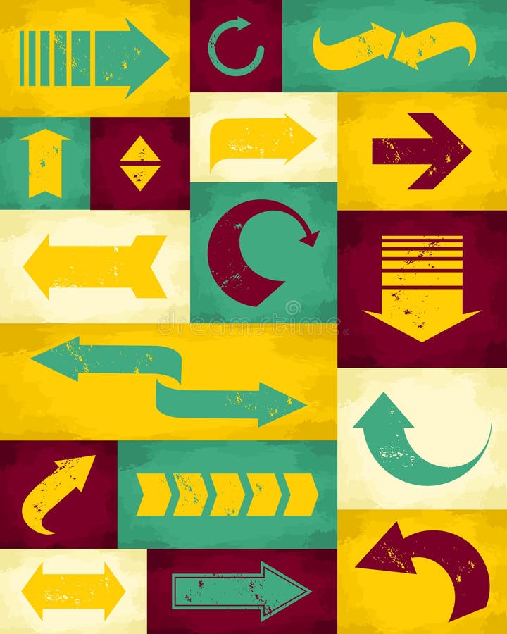 Retro Arrows Collection stock vector. Illustration of rectangular ...