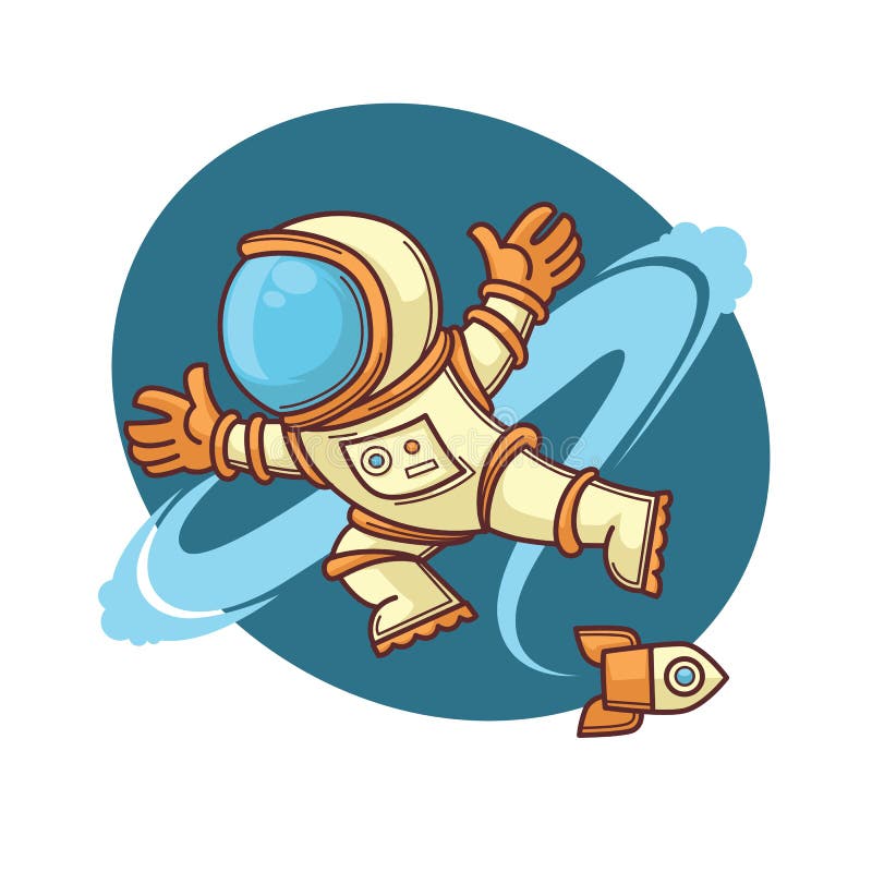 Retro astronaut stock vector. Illustration of flat, satellite - 68637398