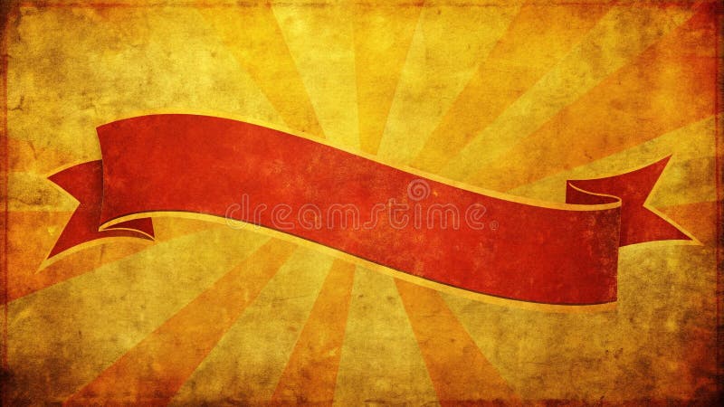 Retro Asymmetrical Banner Design Template Vintage Red and Yellow ...