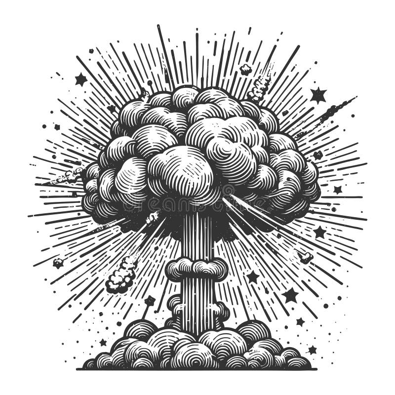 Atomic Bomb Explosion Drawing