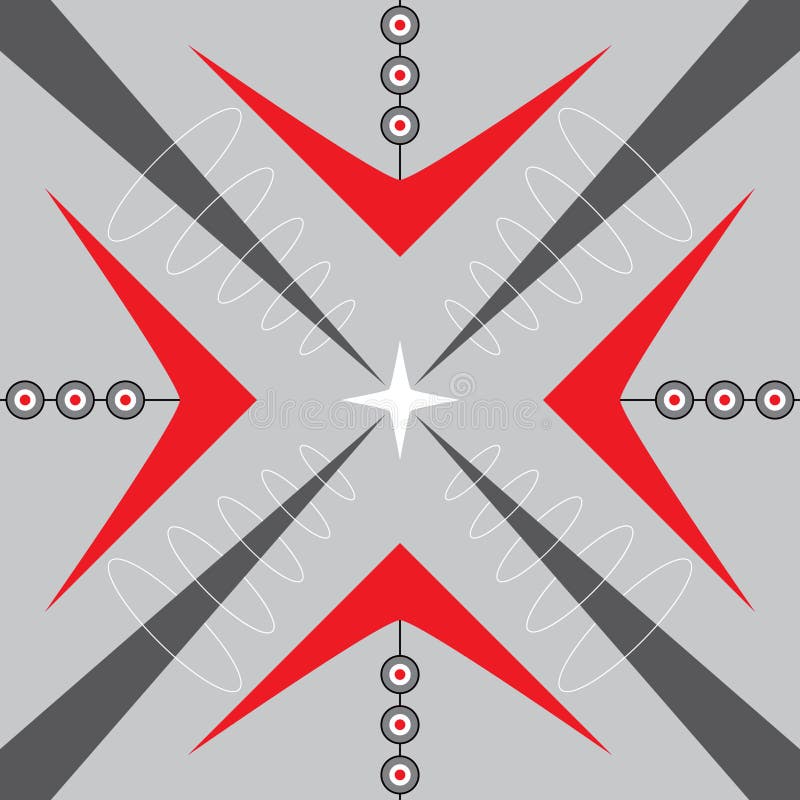 Retro Atomic 1950s Mid Century Vintage Background Boomerang Starburst ...