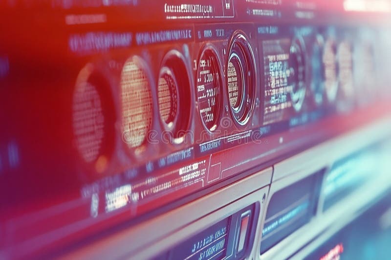 Retro Audio Mixing Console with Futuristic Control Panel Stock Image ...