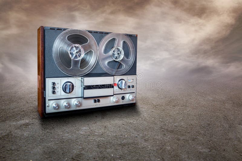 Retro Audio Recorder on Standing on a Sandy Surface Stock Photo - Image ...