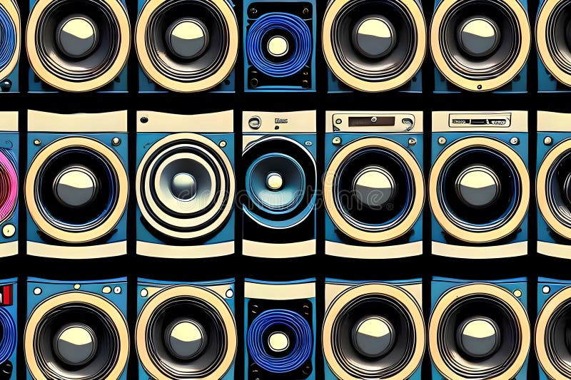 Retro audio speakers stock illustration. Illustration of musical ...