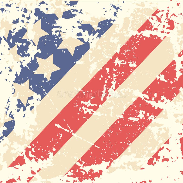 Retro Background with American Flag Stock Vector - Illustration of ...