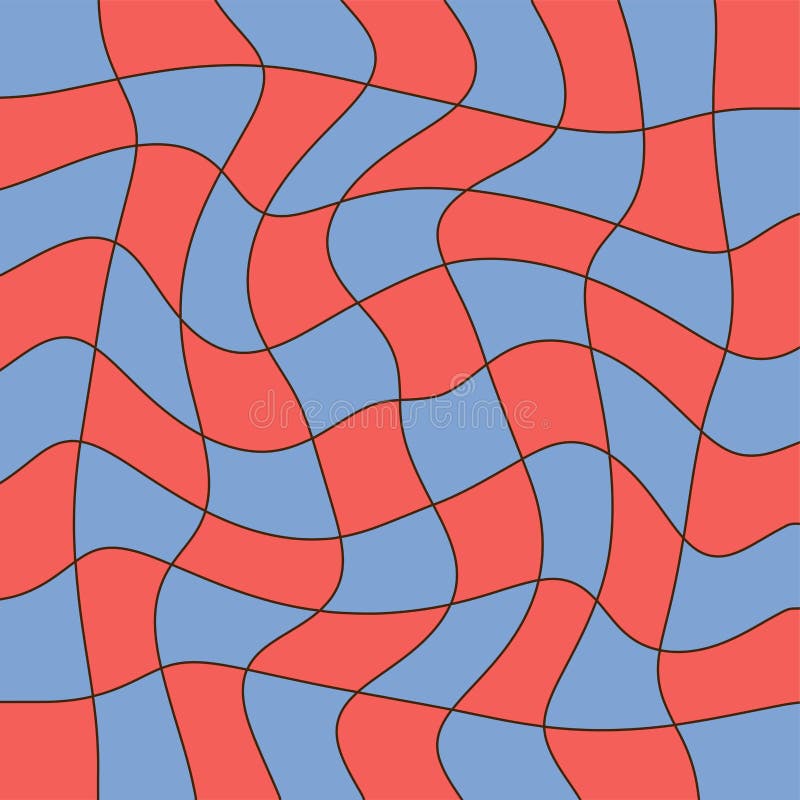 Retro Background with Optical Illusion, Altered Reality, Checkered ...