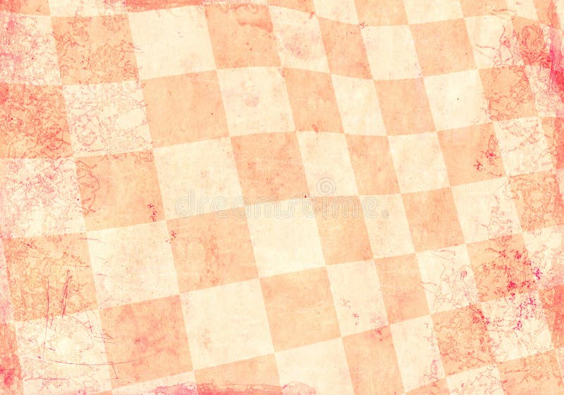 Retro Background with Texture of Old Paper and Checkered Pattern Pink ...