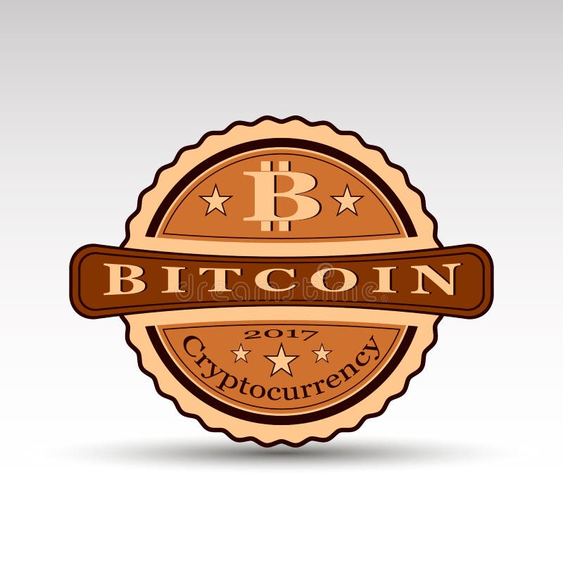 The Retro Badge with Bit Coin Symbol Stock Vector - Illustration of ...