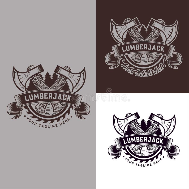 Retro Badge Lumberjack Vintage Logo Design Template. Vector ...