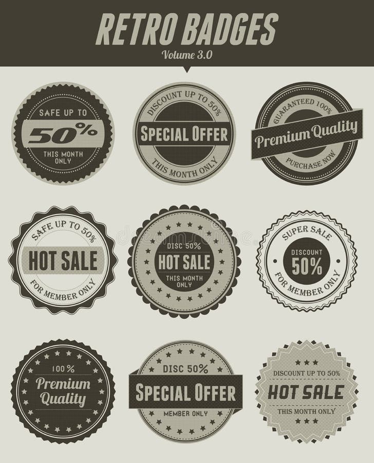 Set of Retro Badges and Label Logo Graphics Stock Vector - Illustration ...