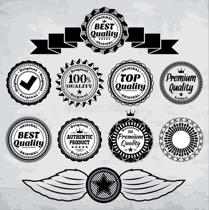 Retro badges stock vector. Illustration of oval, black - 36393763