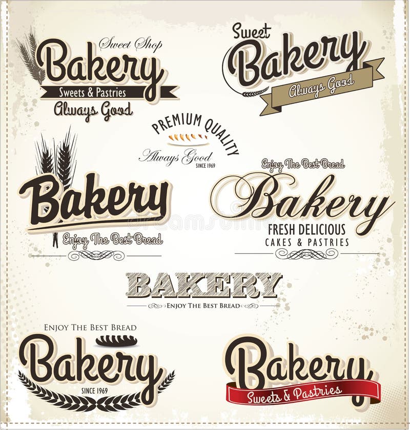 Retro Bakery Badges and Labels Stock Vector - Illustration of cake ...