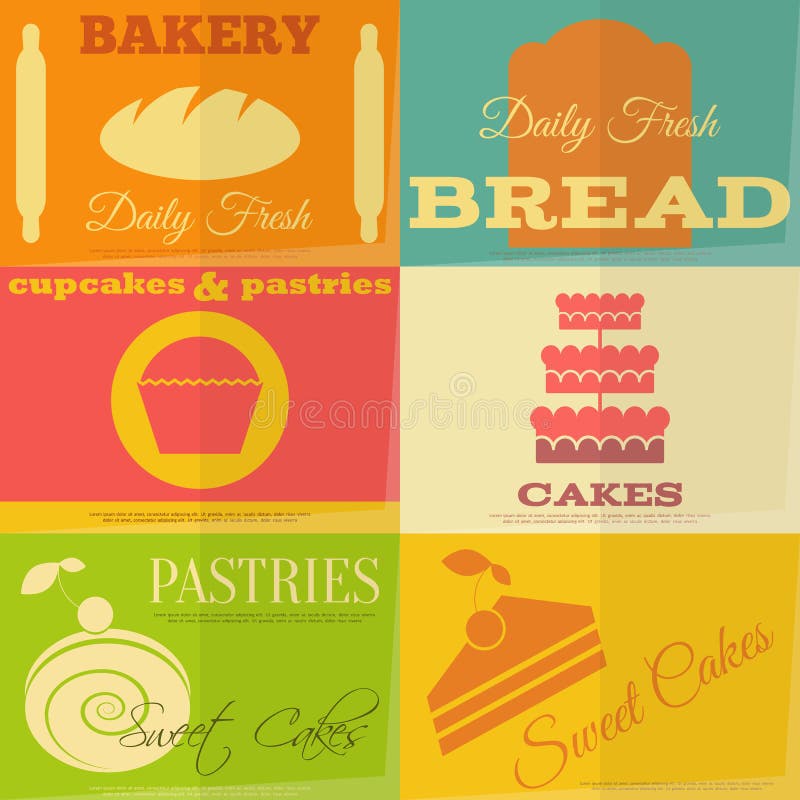 Retro Bakery Labels stock vector. Illustration of cream - 54409040